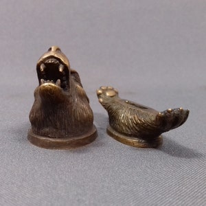 Set wolf Paws Unique Solid Bronze Finger Guard Bolster & Pommel for ...