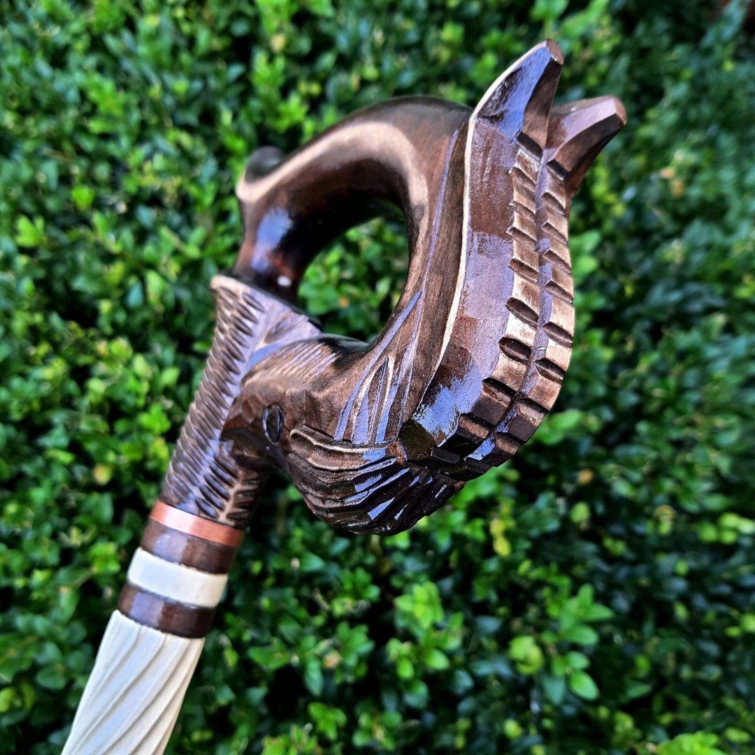 Cane Walking Stick Canes Sticks Reed Staff Wood Wooden Hand-carved ...