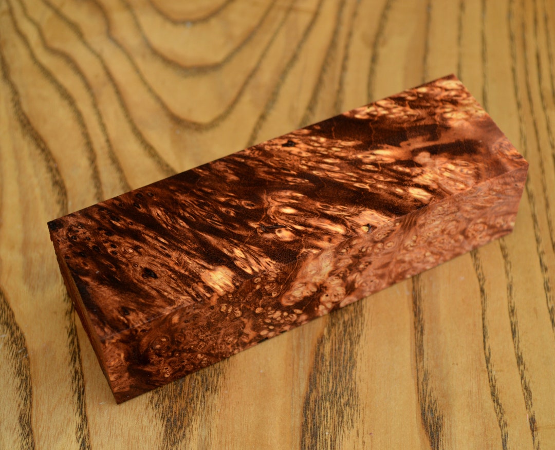 Stabilized Maple BURL Wood Wooden Block Turning Blank Scales Handle Blade Knives Knife cactus ...