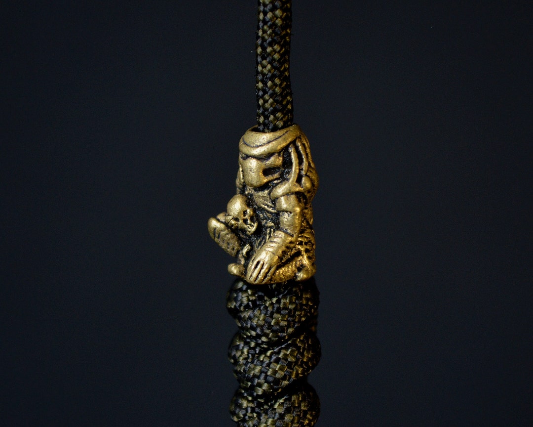 Paracord Bead Bronze Bead Knife Lanyard Bead Charms Keychain - Predator ...