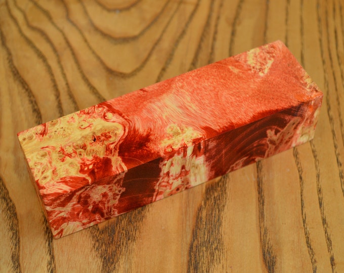 Stabilized Maple BURL Wood Wooden Block Turning Blank Scales Handle Blade Knives Knife "cactus ...