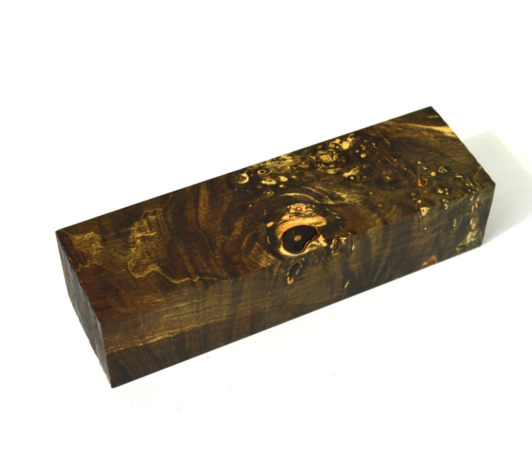 Stabilized Maple BURL Wood Wooden Block Turning Blank Scales Handle Blade Knives Knife "cactus ...