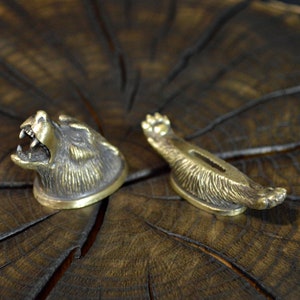 Set "wolf Paws" Unique Solid Bronze Finger Guard Bolster & Pommel for ...