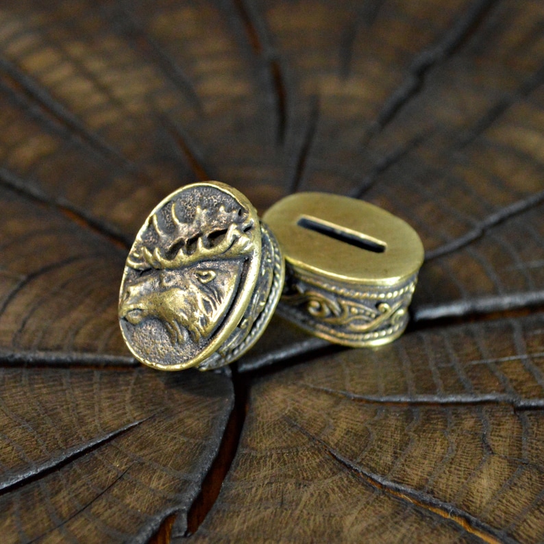Set "moose" Unique Solid Bronze Finger Guard Bolster & Pommel for ...