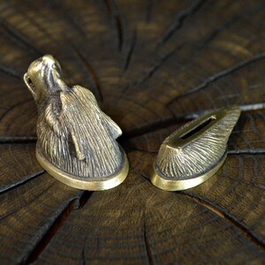 Set "wolf" Unique Solid Bronze Finger Guard Bolster & Pommel for Custom ...