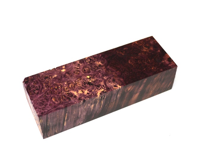 Stabilized Maple BURL Wood Wooden Block Turning Blank Scales Handle Blade Knives Knife cactus ...