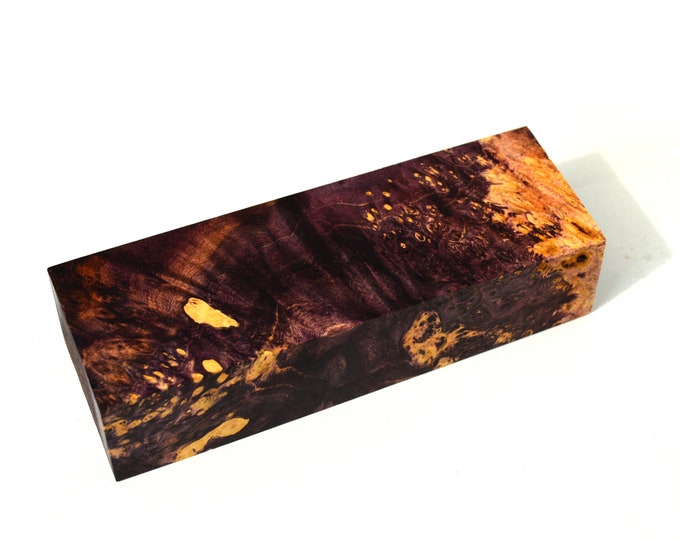 Stabilized Maple BURL Wood Wooden Block Turning Blank Scales Handle Blade Knives Knife cactus ...