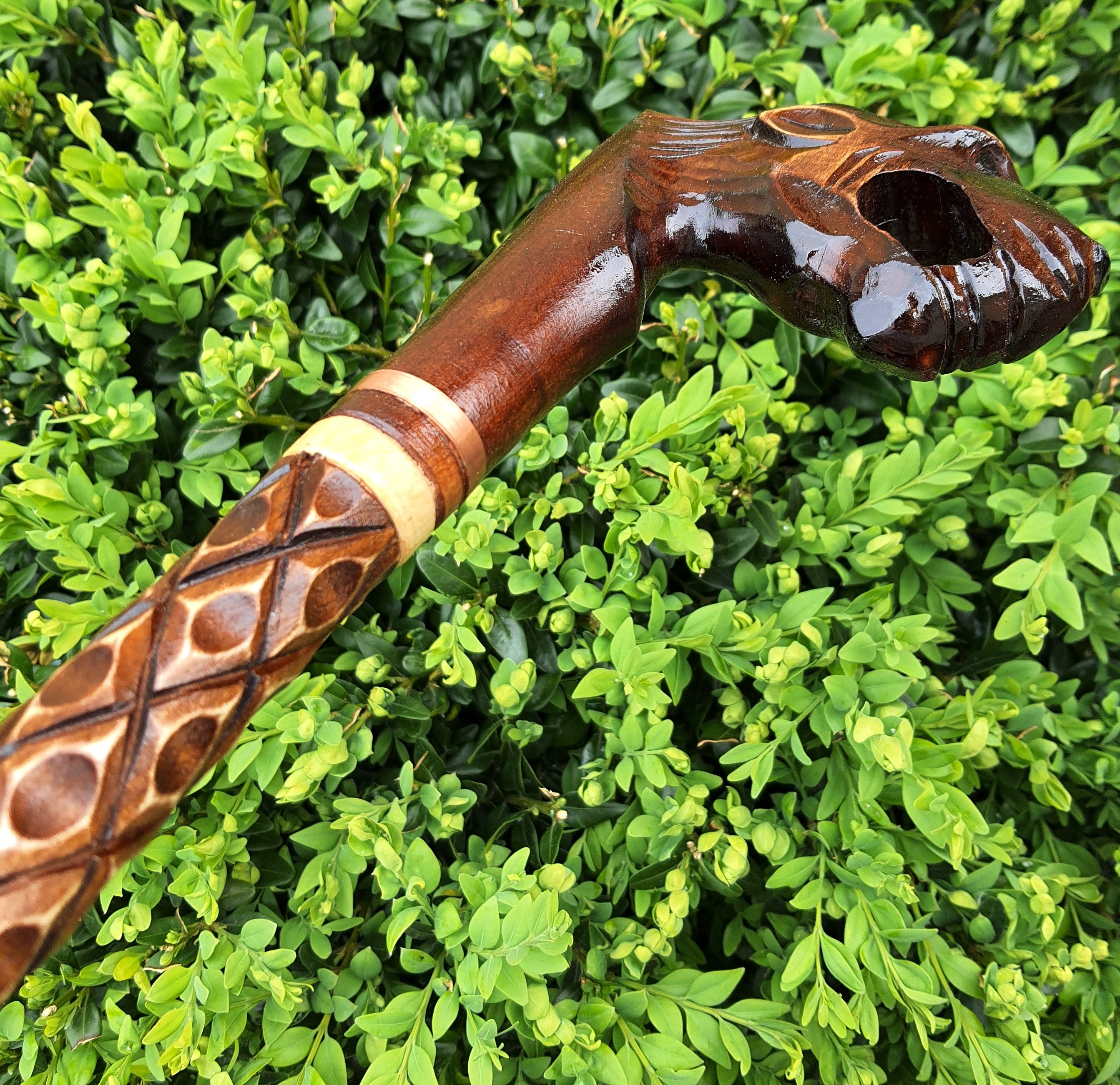 Walking Stick Canes Reed Wood Wooden Hand-carved Carving Handmade Cane ...
