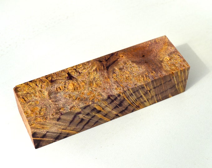 Stabilized Maple BURL Wood Wooden Block Turning Blank Scales Handle Blade Knives Knife cactus ...