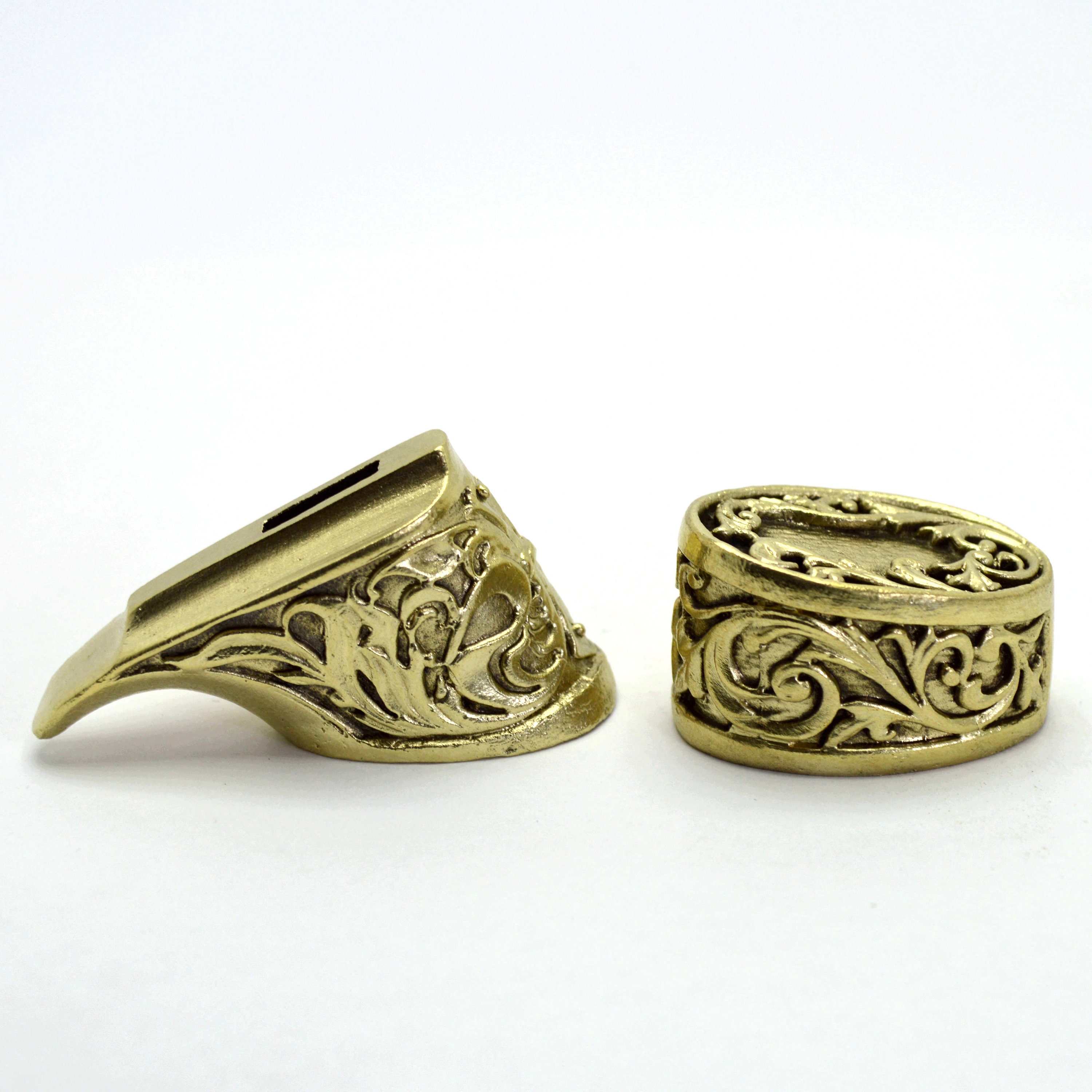 Set 2 Unique Solid Bronze Finger Guard Bolster - Etsy