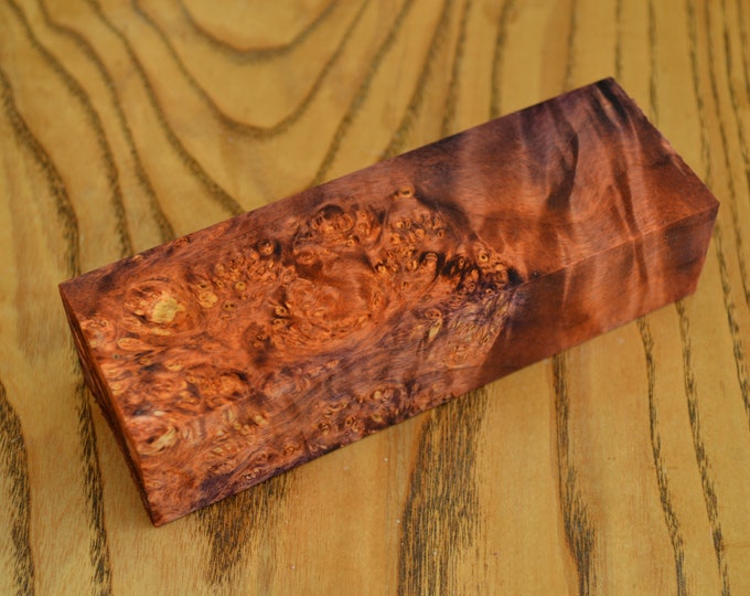 Stabilized Maple BURL Wood Wooden Block Turning Blank Scales Handle Blade Knives Knife "cactus ...