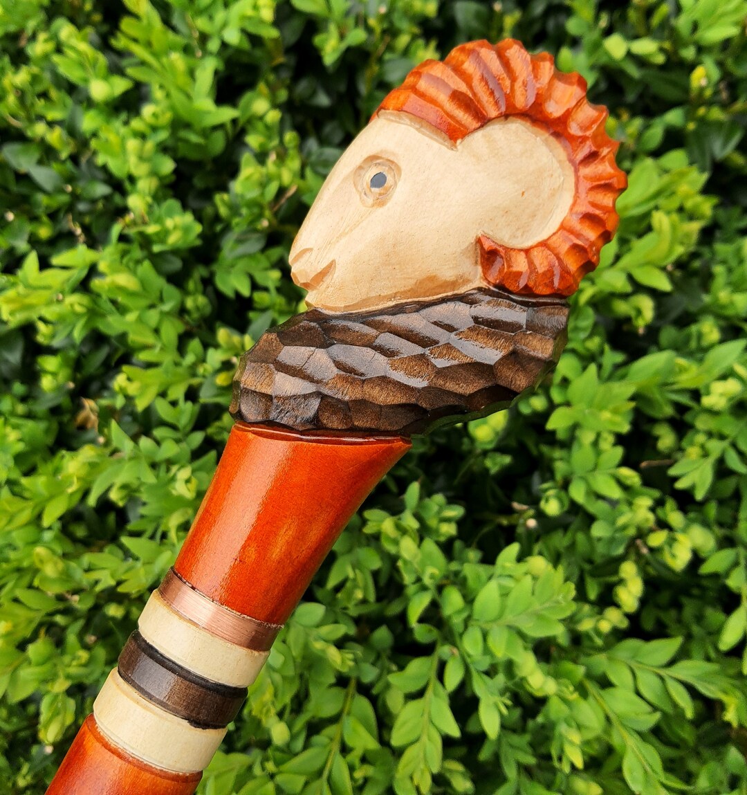 Walking Stick Canes Wooden Handmade Carving (ram Head) - Etsy