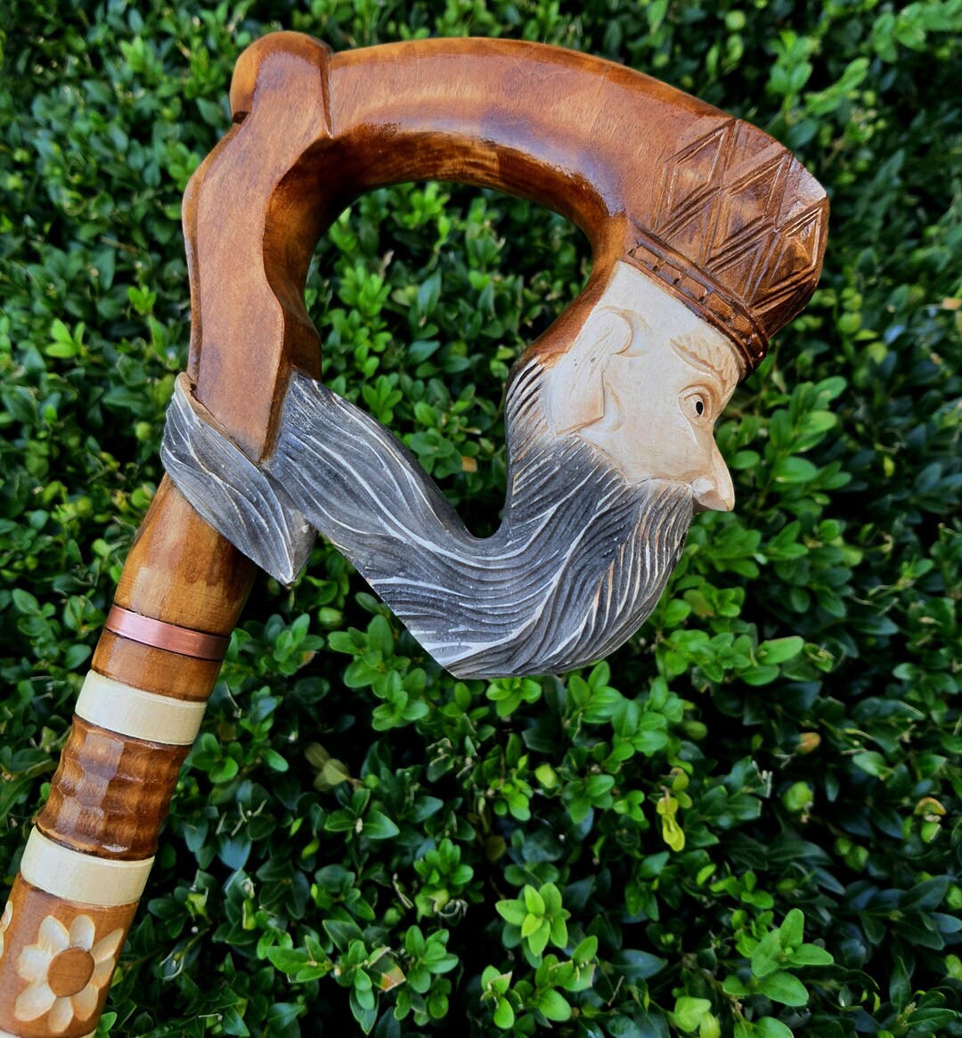 Walking Stick Canes Wooden Handmade Carving ( King ) - Etsy