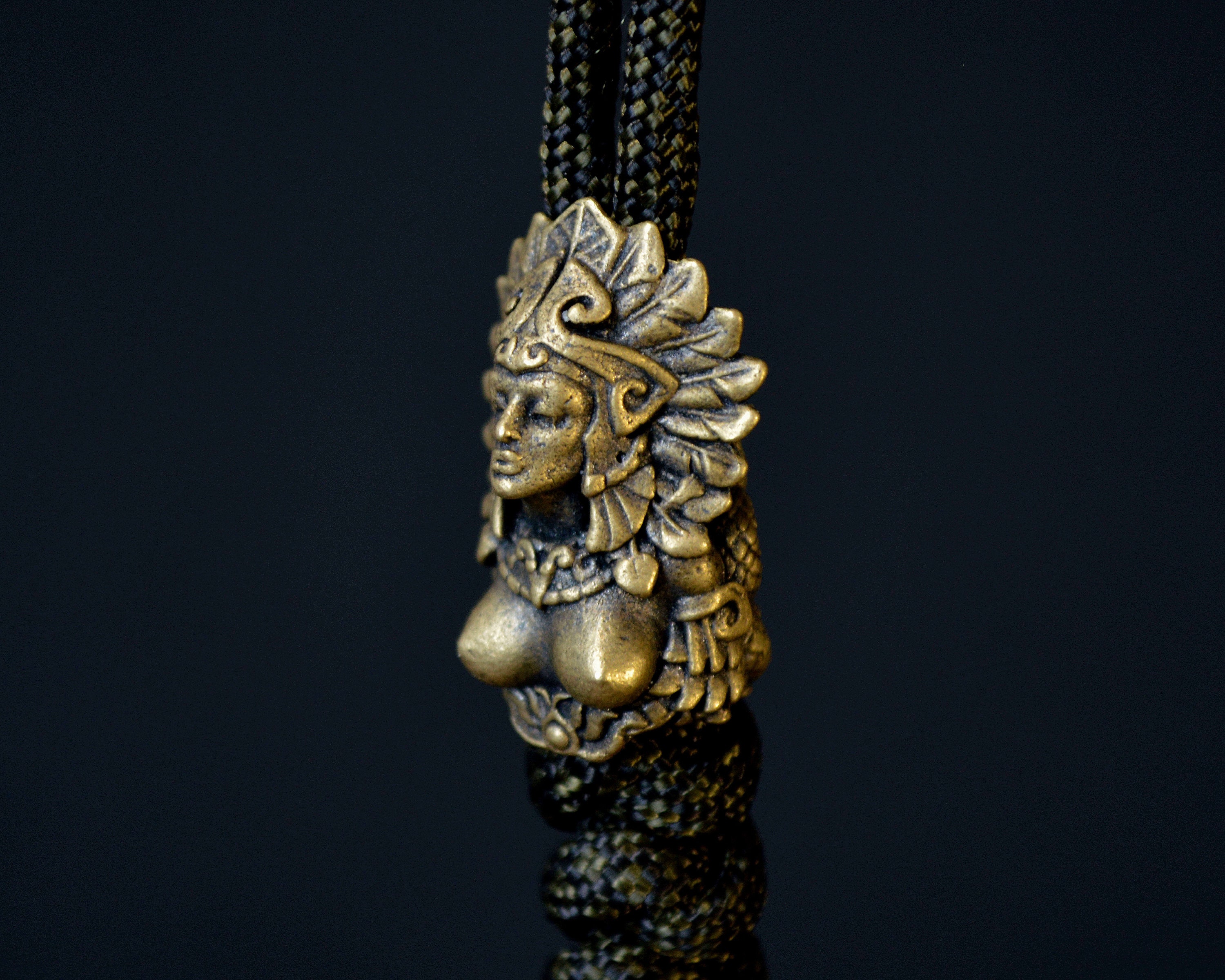Paracord Bead Bronze Bead Knife Lanyard Bead Charms Keychain ...