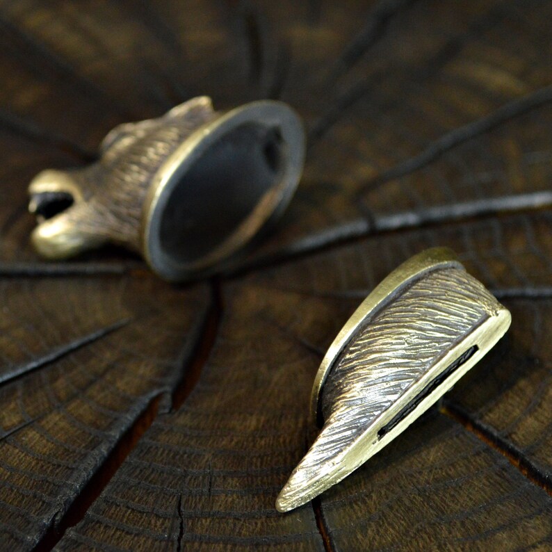 Set "wolf" Unique Solid Bronze Finger Guard Bolster & Pommel for Custom ...