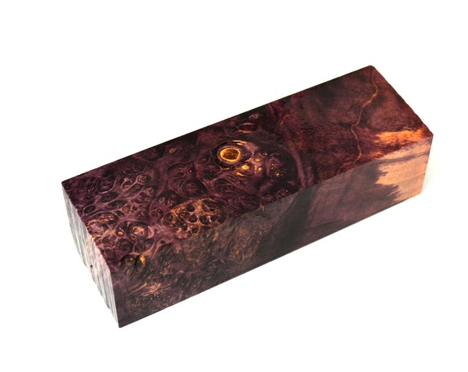 Stabilized Maple BURL Wood Wooden Block Turning Blank Scales Handle Blade Knives Knife cactus ...