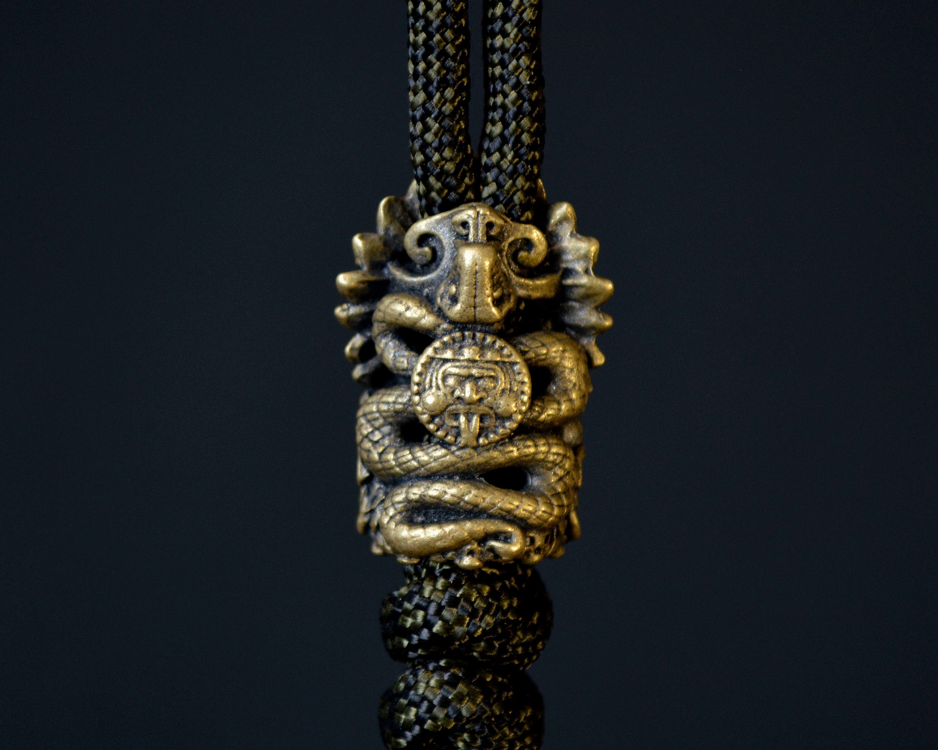 Paracord Bead Bronze Bead Knife Lanyard Bead Charms Keychain ...