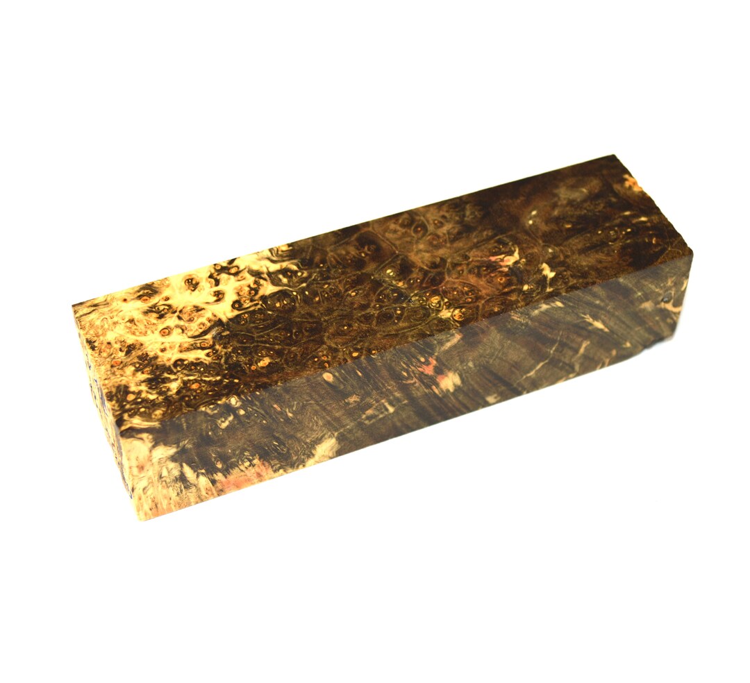 Stabilized Maple BURL Wood Wooden Block Turning Blank Scales Handle ...
