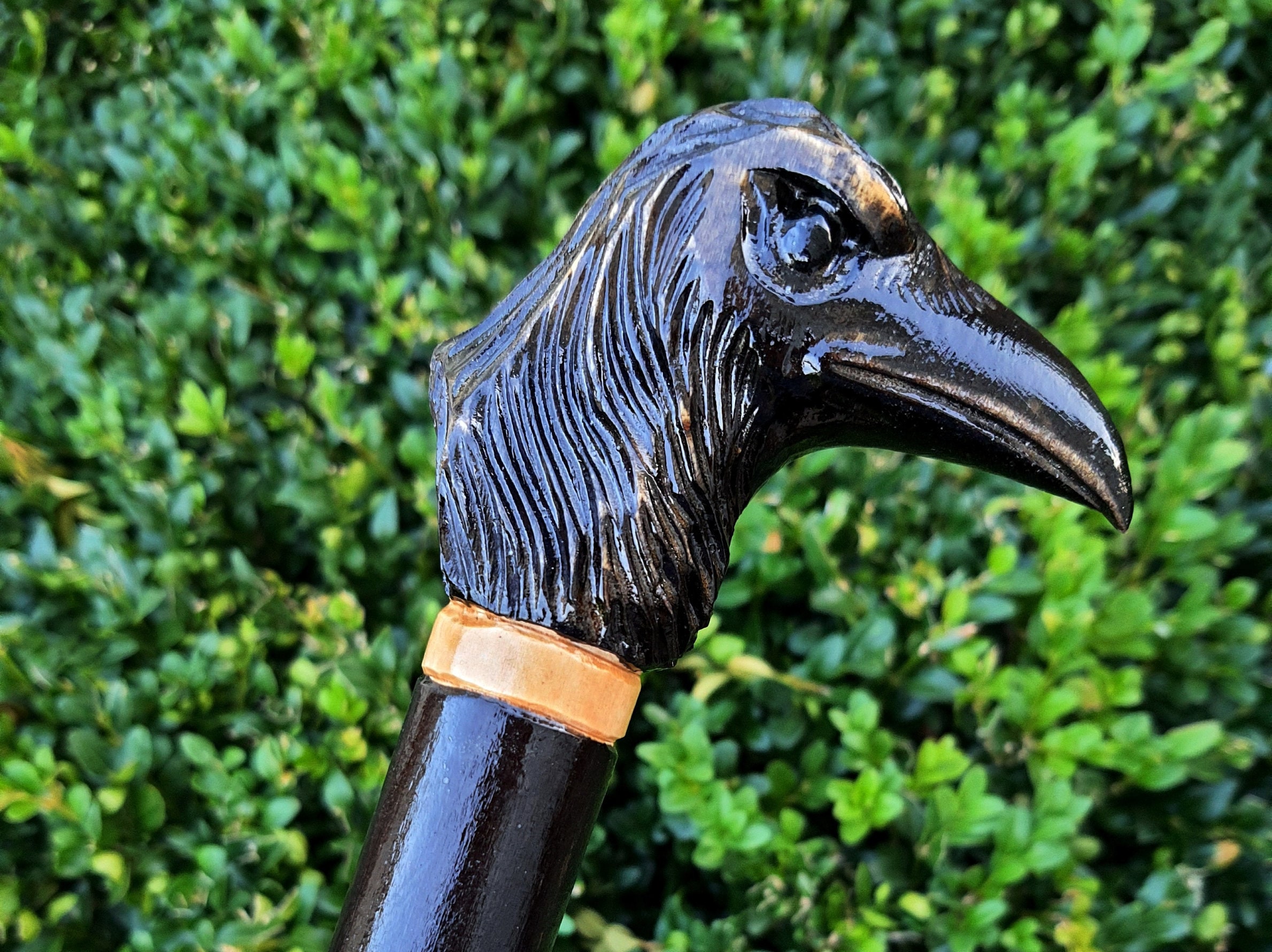 Walking Stick Canes Wooden Handmade Carving Raven - Etsy