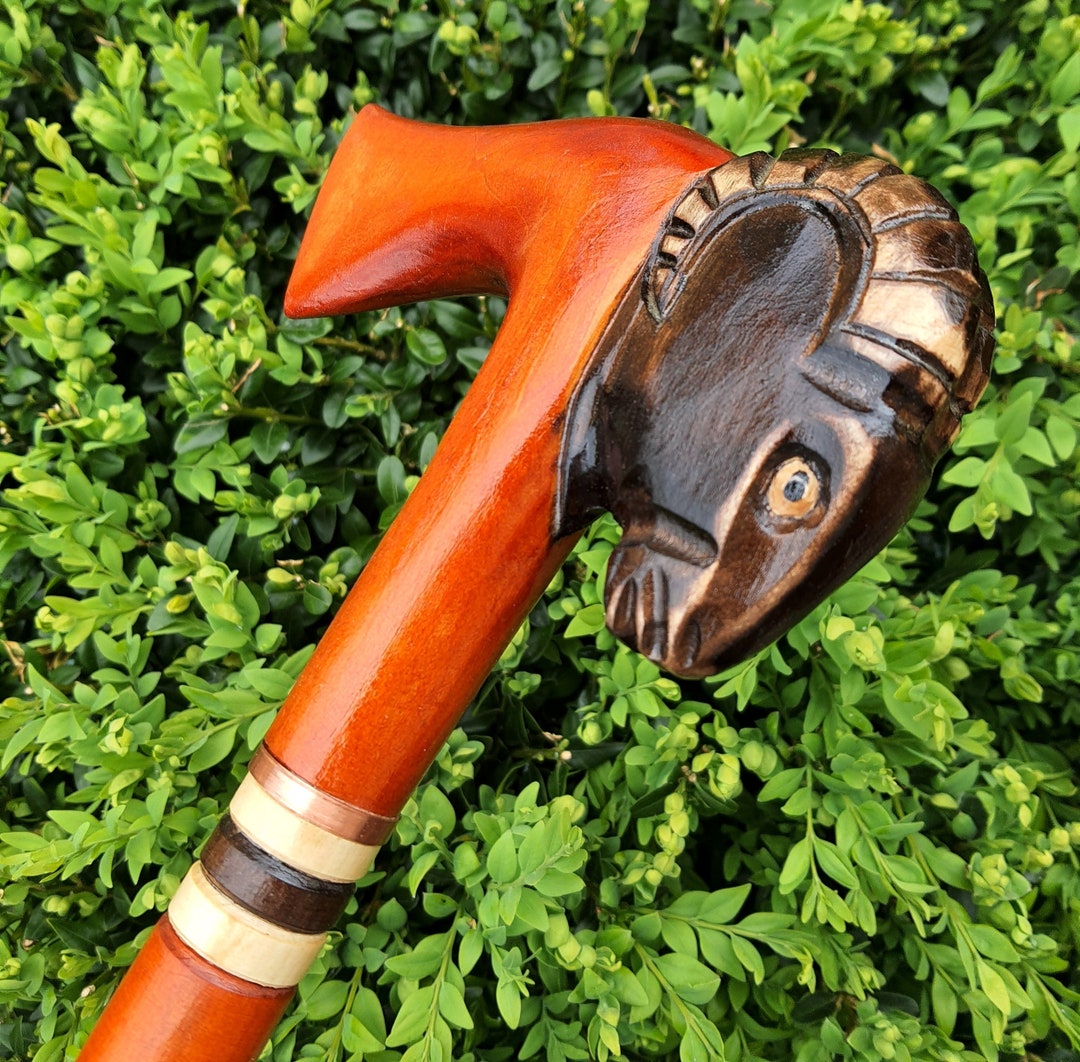 Walking Stick Canes Reed Wood Wooden Hand-carved Carving Handmade Cane ...