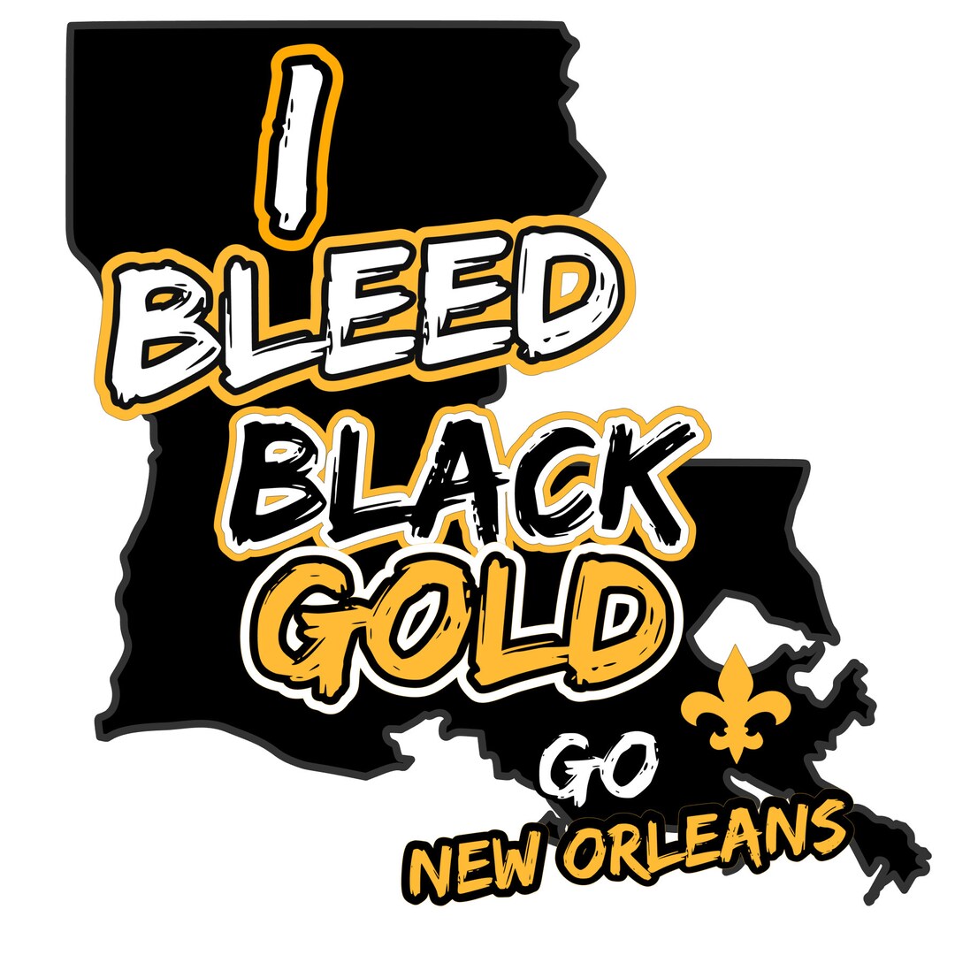Bleed Gold and Black Saints Svg - Etsy