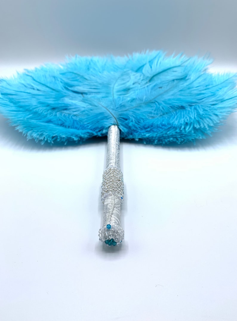 Blue Ostrich Feather Fan - Etsy