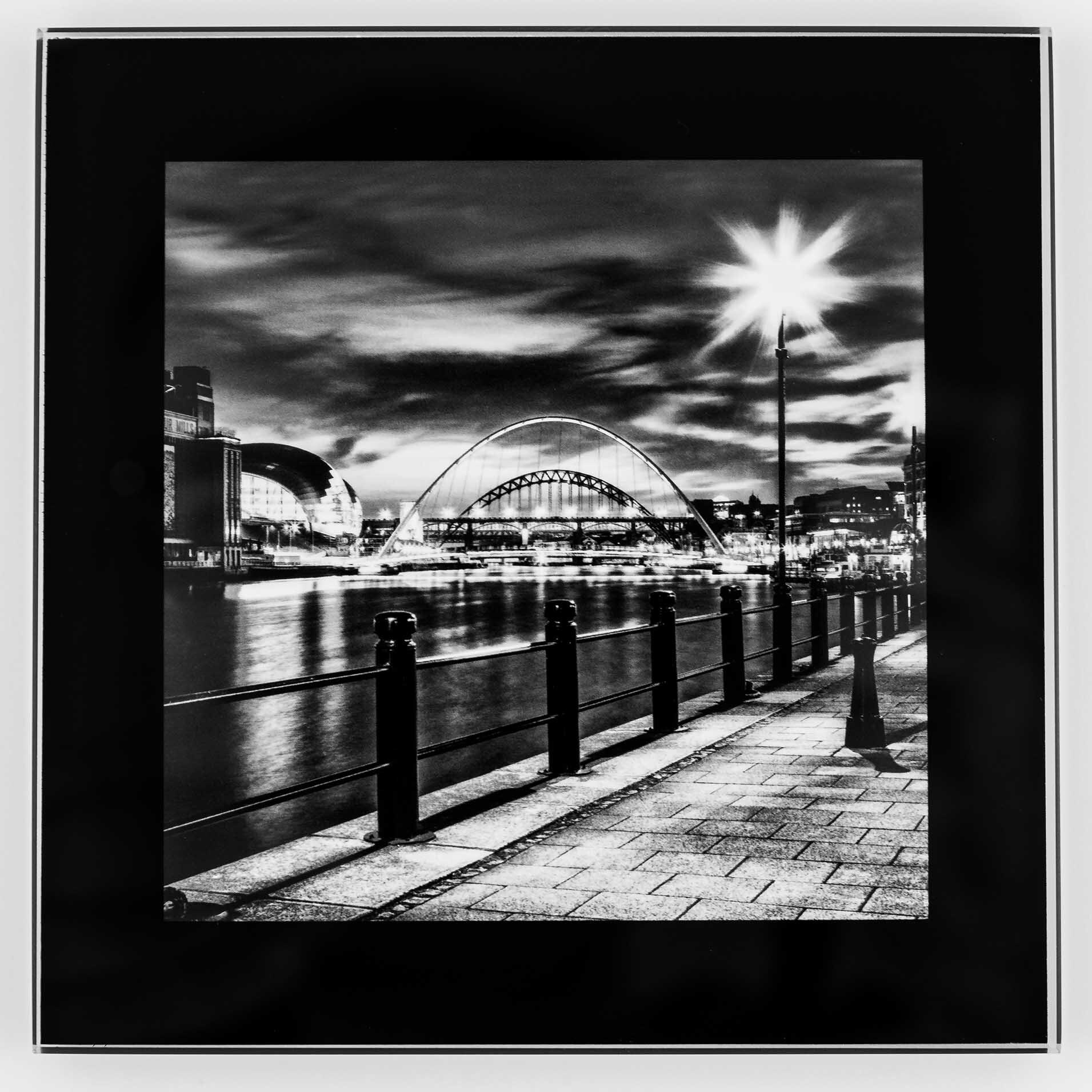Set of 4 Black and White Newcastle Glass Coasters Tyne Bridge, Angel of ...