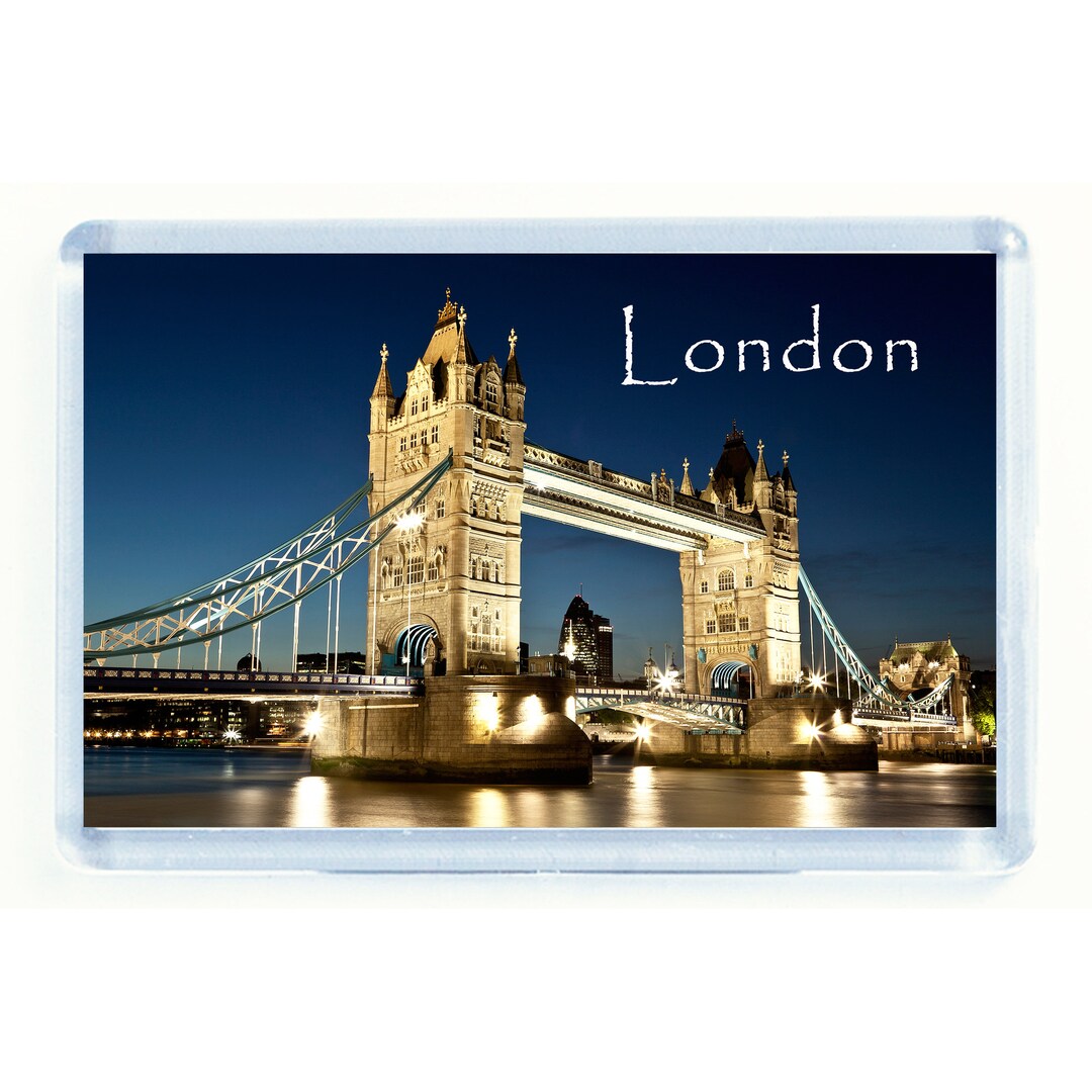 London Fridge Magnet, Tower Bridge at Night. - Etsy