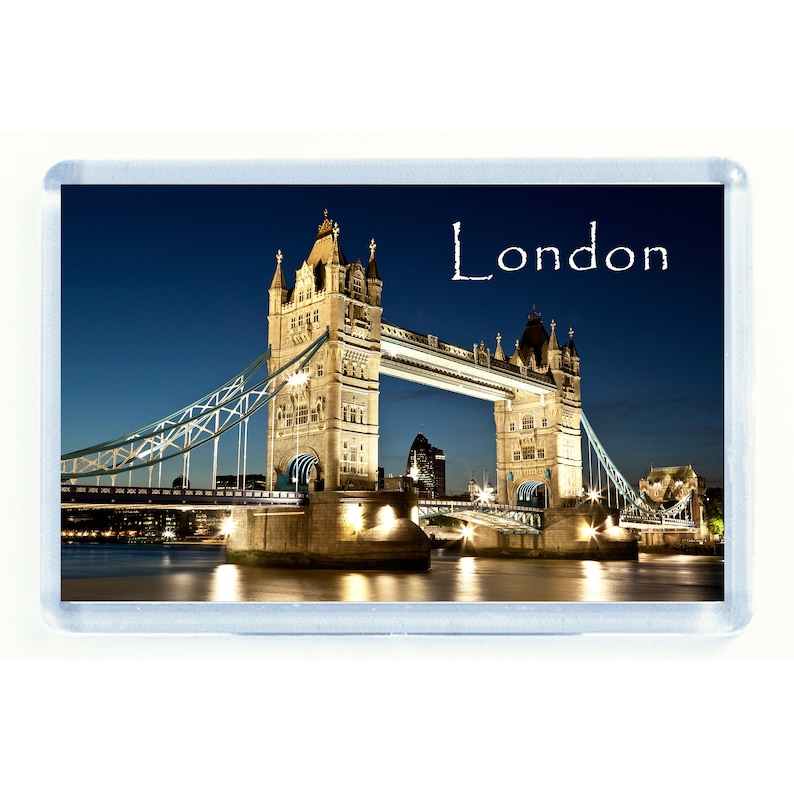 London Fridge Magnet, Tower Bridge at Night. - Etsy