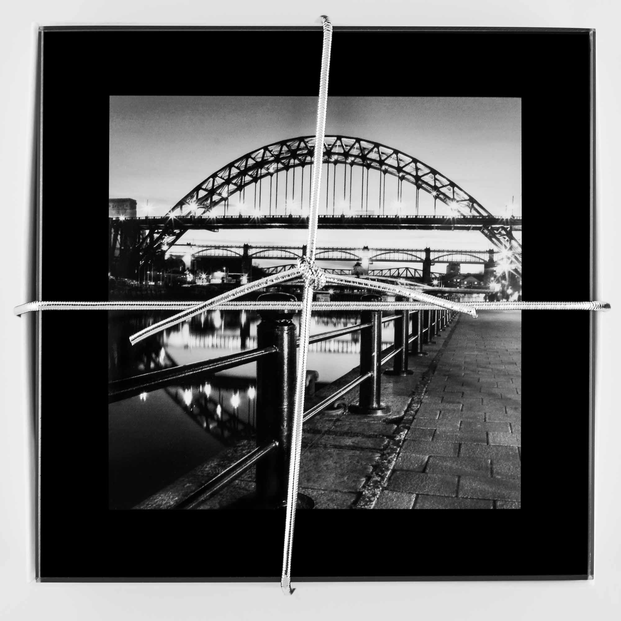 Set of 4 Black and White Newcastle Glass Coasters Tyne Bridge, Angel of ...
