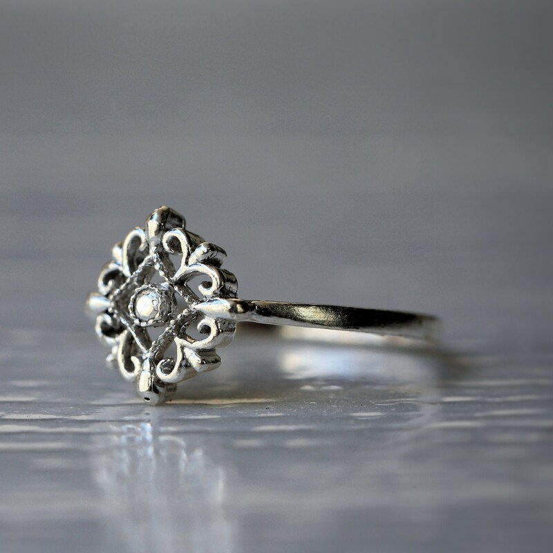 Silver Art Deco Ring - Etsy