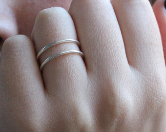 Double Silver Ring - Etsy