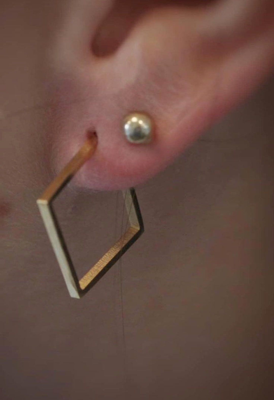 Square 14K Gold Filled Open Hoops Geometric Studs Small Gold Open Hoops ...