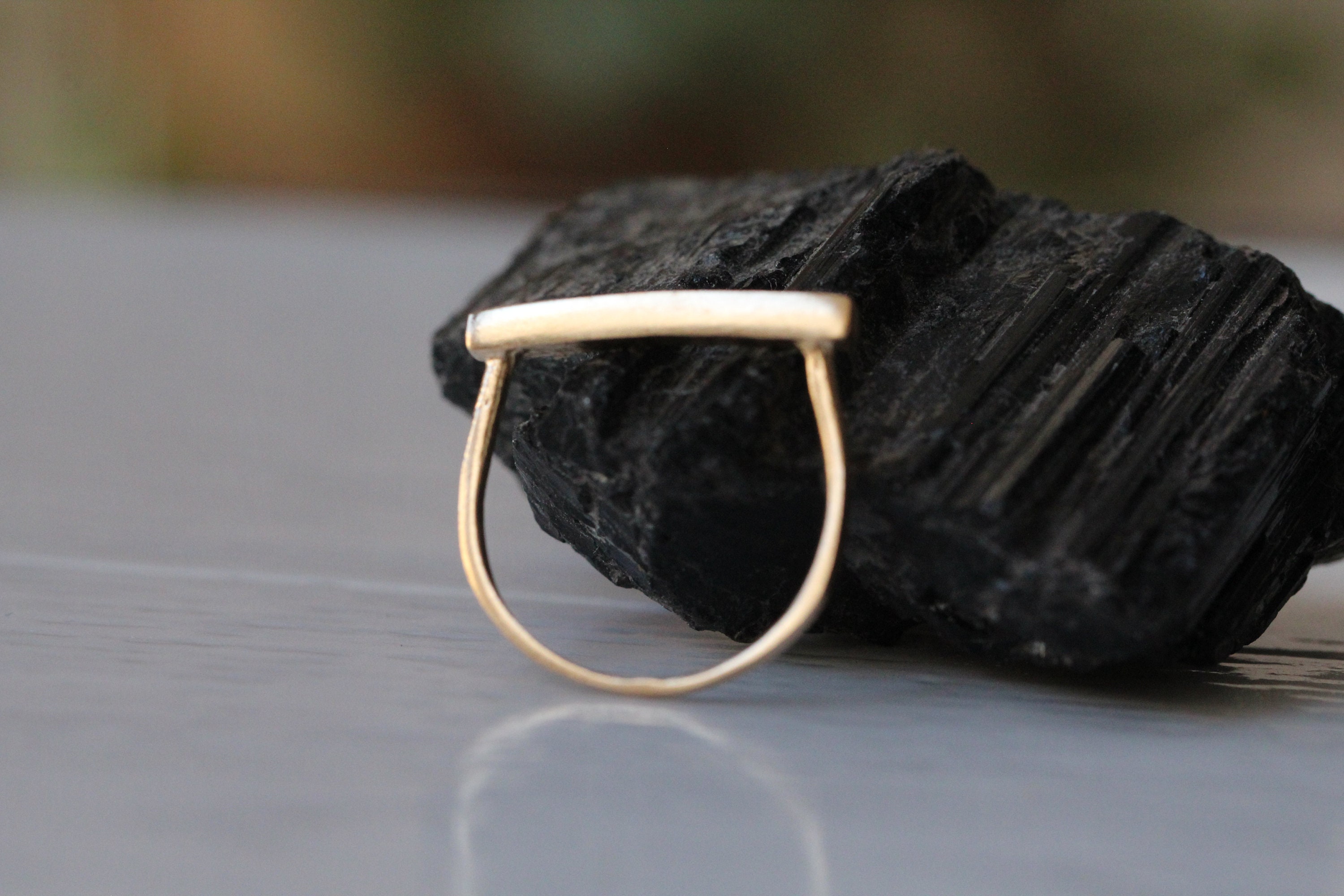 14k Gold Filled Bar Ring: Minimalist Stacking Ring - Etsy