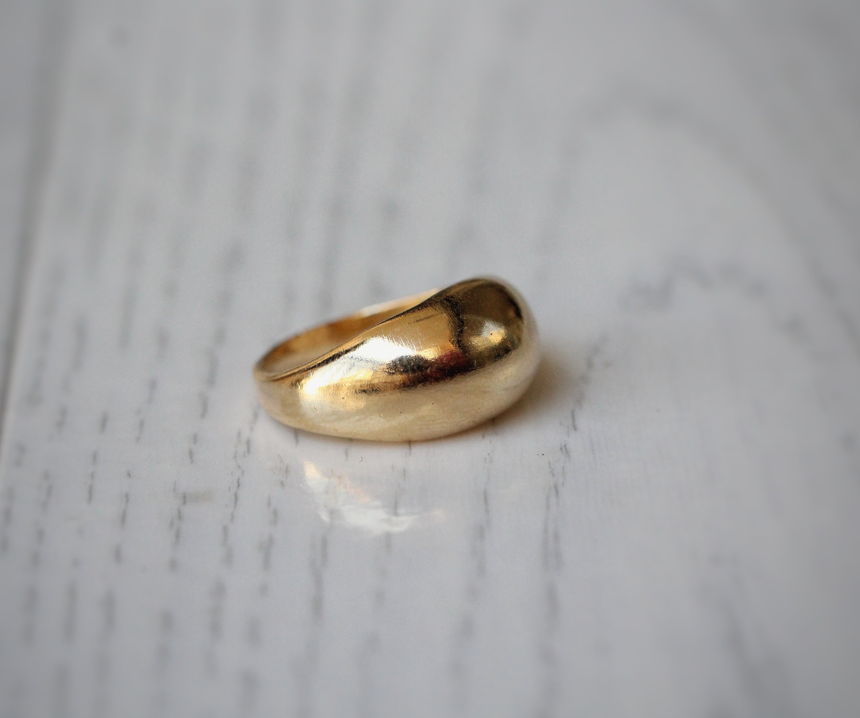 14k Gold Filled Chunky Ring gold Dome Ring Smooth Ring - Etsy