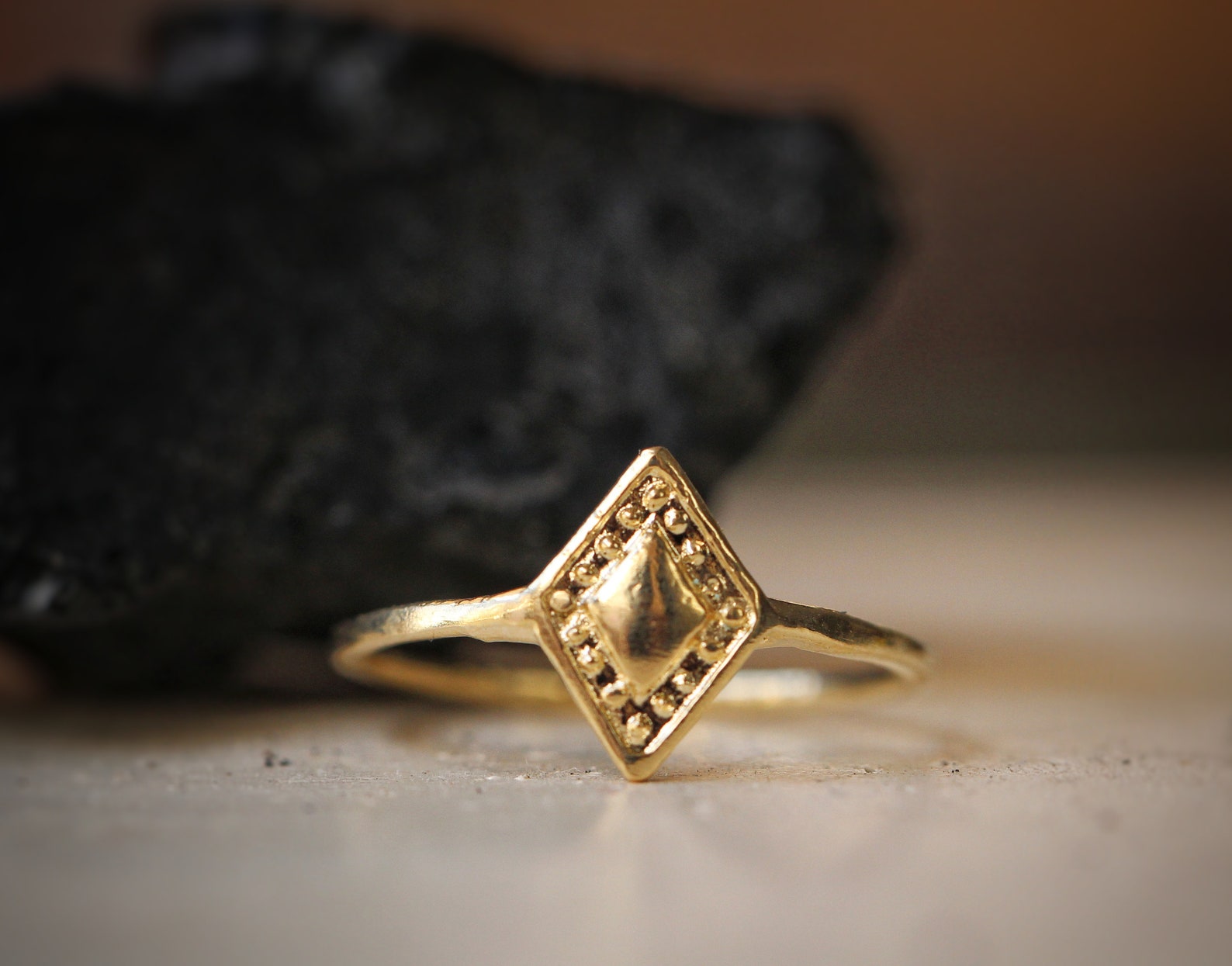 Geometric Rhombus 14k Gold Filled Ring - Etsy
