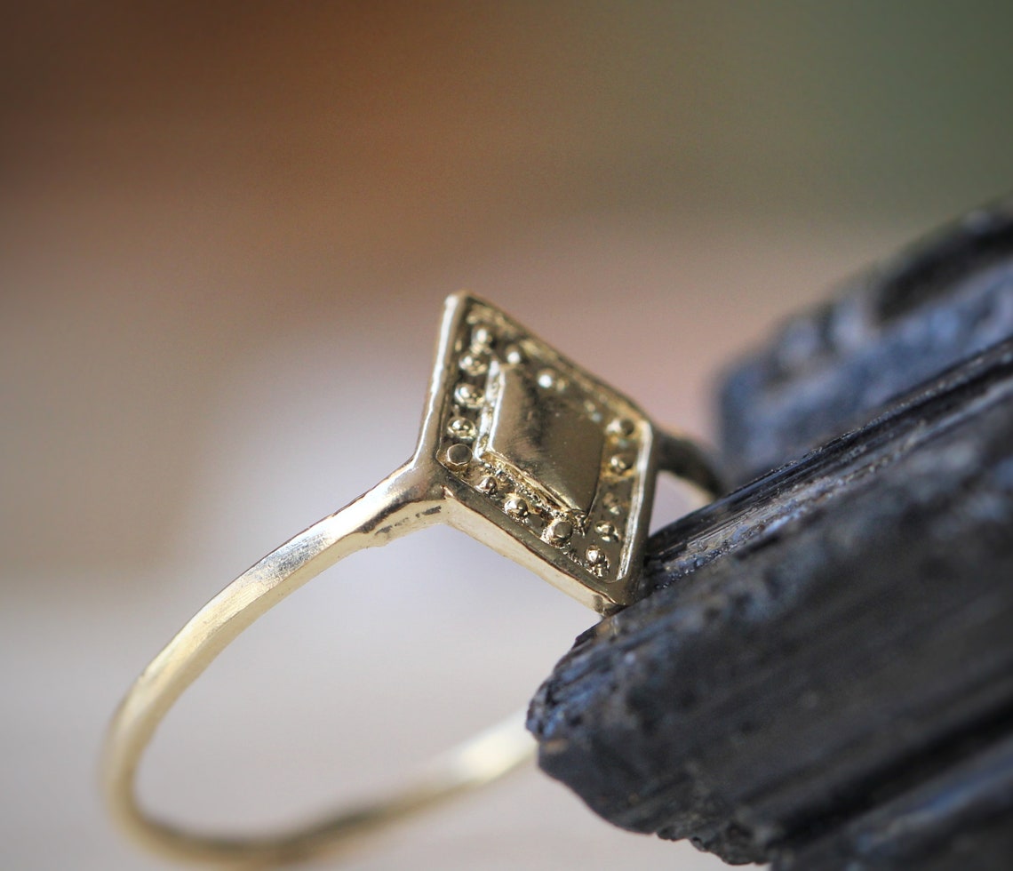 Geometric Rhombus 14k Gold Filled Ring | Etsy