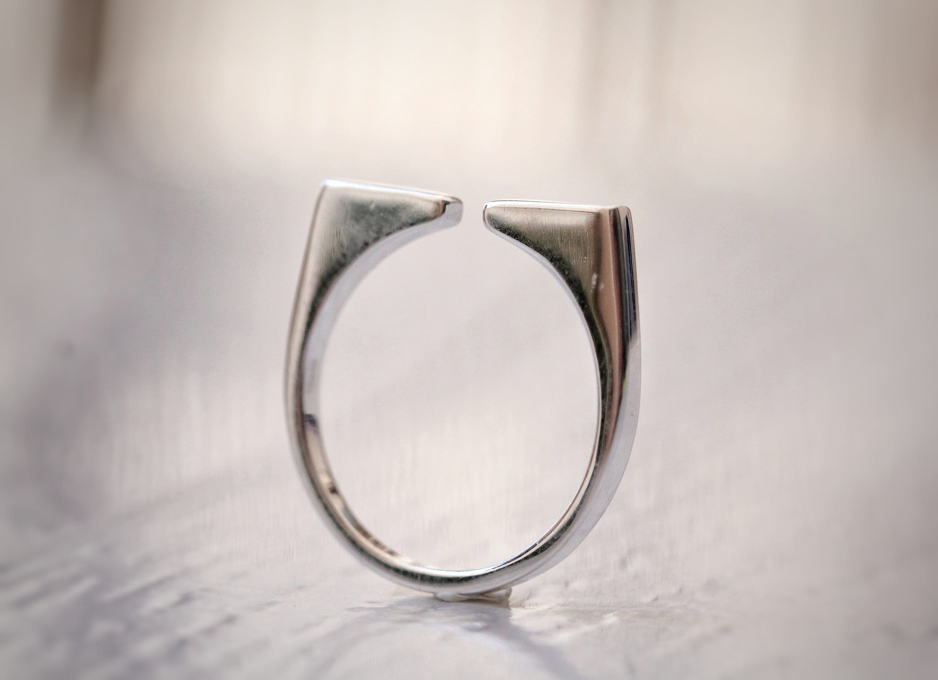 Dainty Sterling Silver Open Ring Open Bar RingAdjustable | Etsy