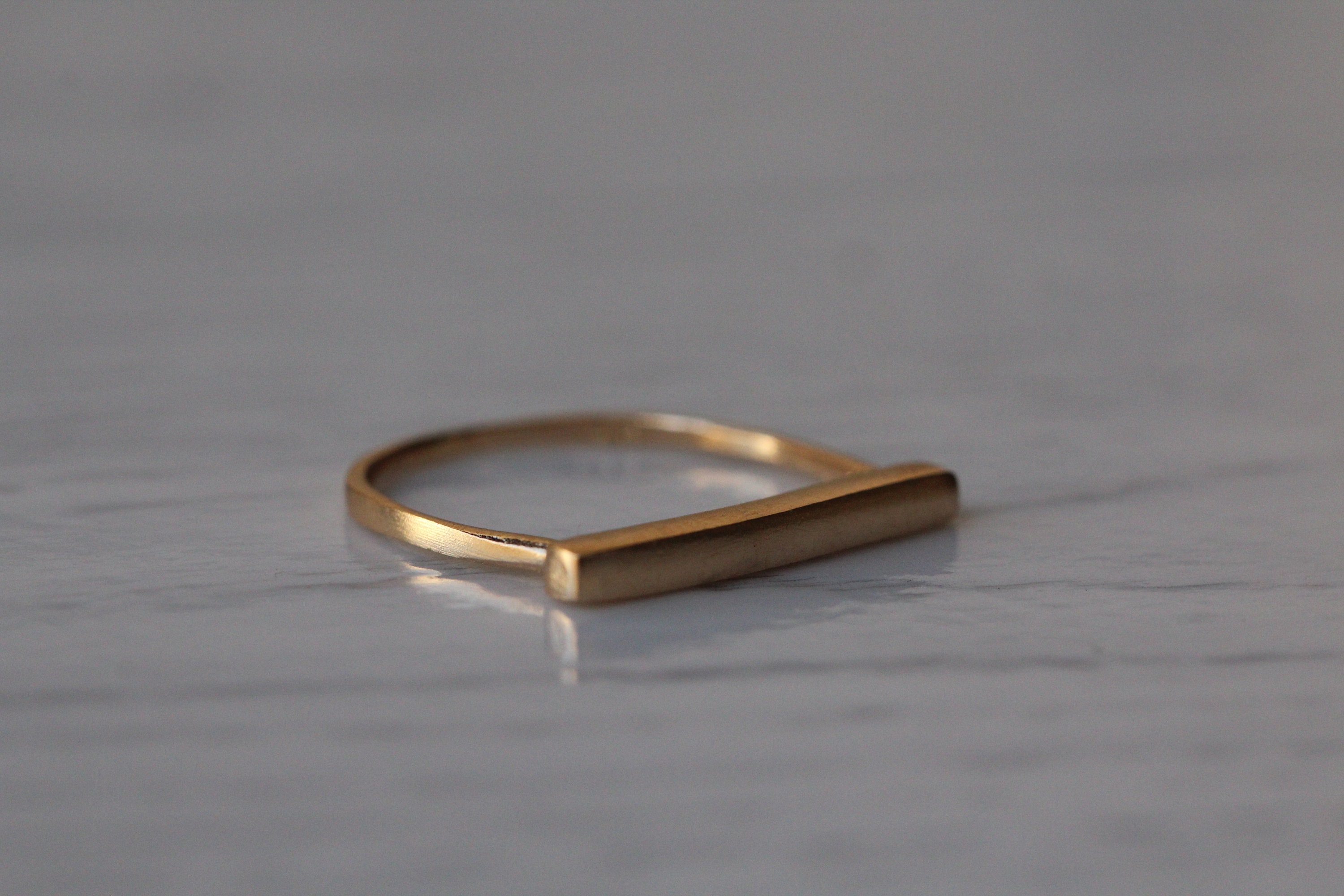 14k Gold Filled Bar Ring: Minimalist Stacking Ring - Etsy