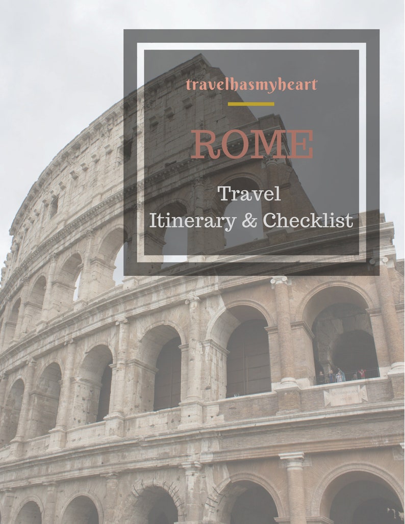 ROME Travel Checklist & Travel Itinerary ~ Printable Travel Planner ...