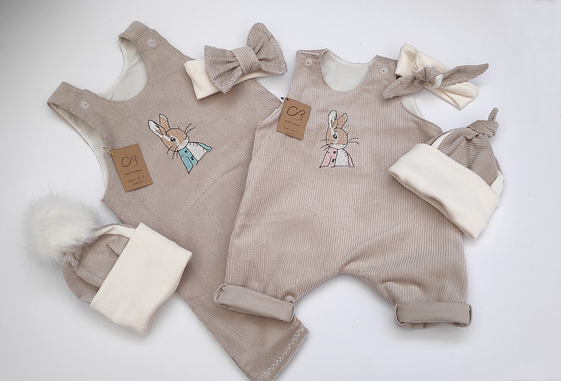 Peter Rabbit. Natural Baby Clothes Romper Hat. Beige. 100% | Etsy UK
