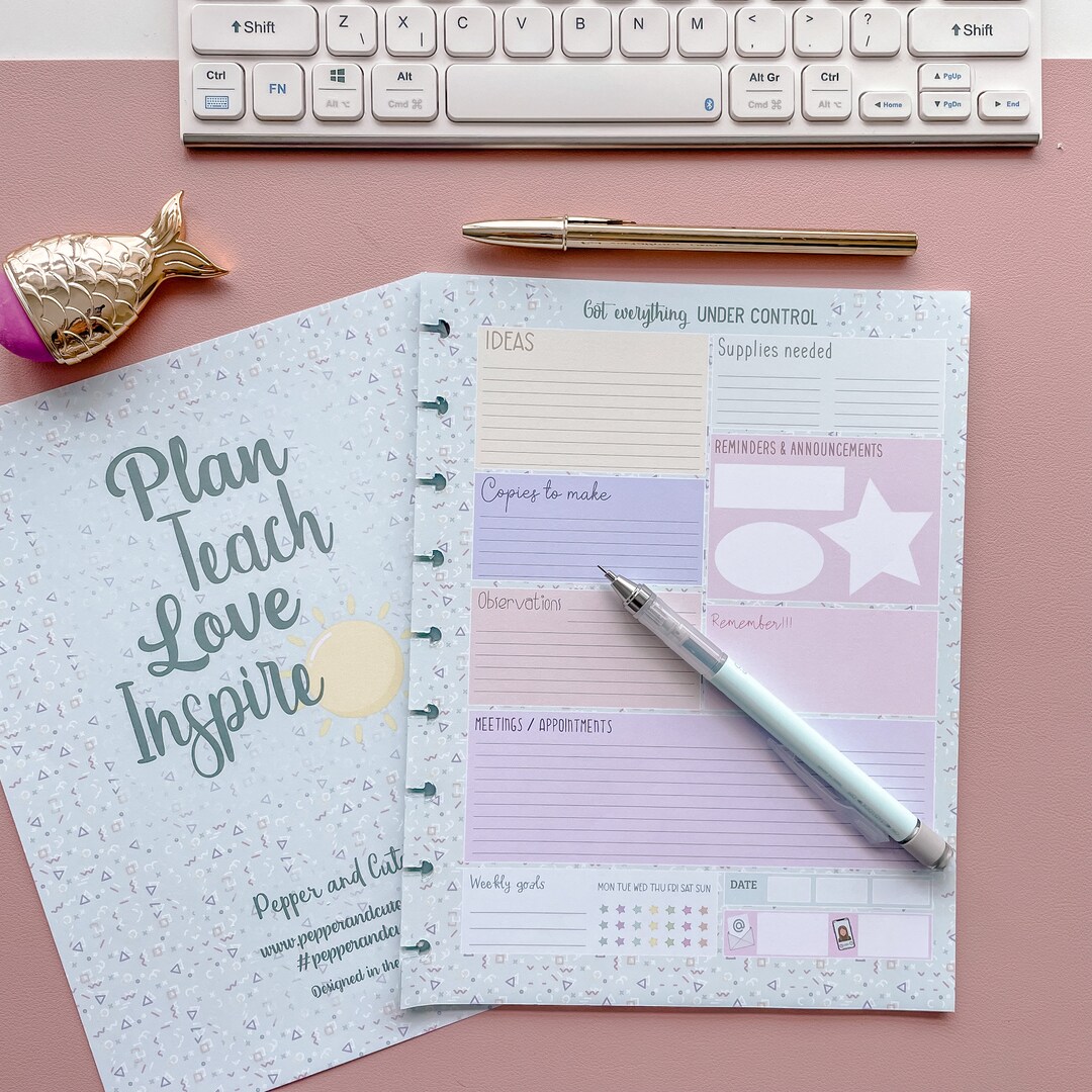 Teacher Pad Set - DISCBOUND Planner Filler - Etsy