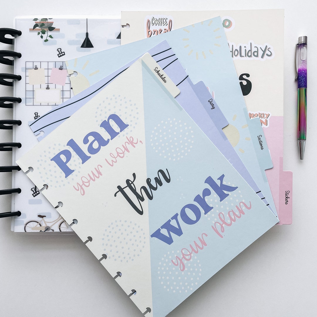 Sections Dividers Set - DISCBOUND Planner Filler - Etsy