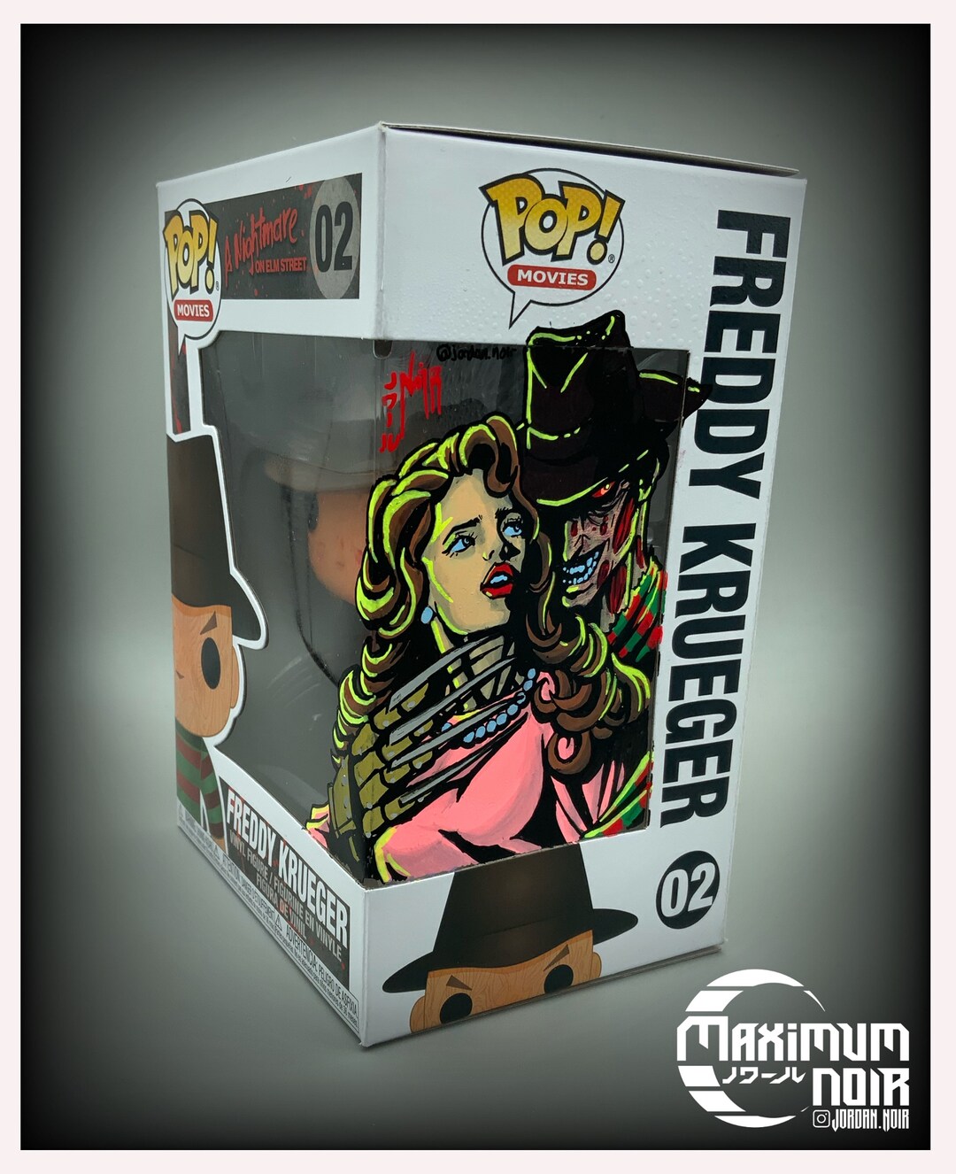 Freddy Krueger Funko Pop With Custom Blacklight Box Art - Etsy