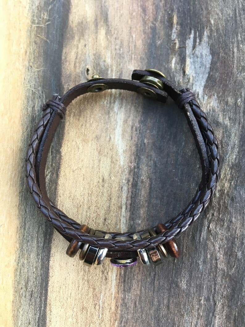 Brown Leather Bracelet Men Women Jewelry Gift Present | Etsy