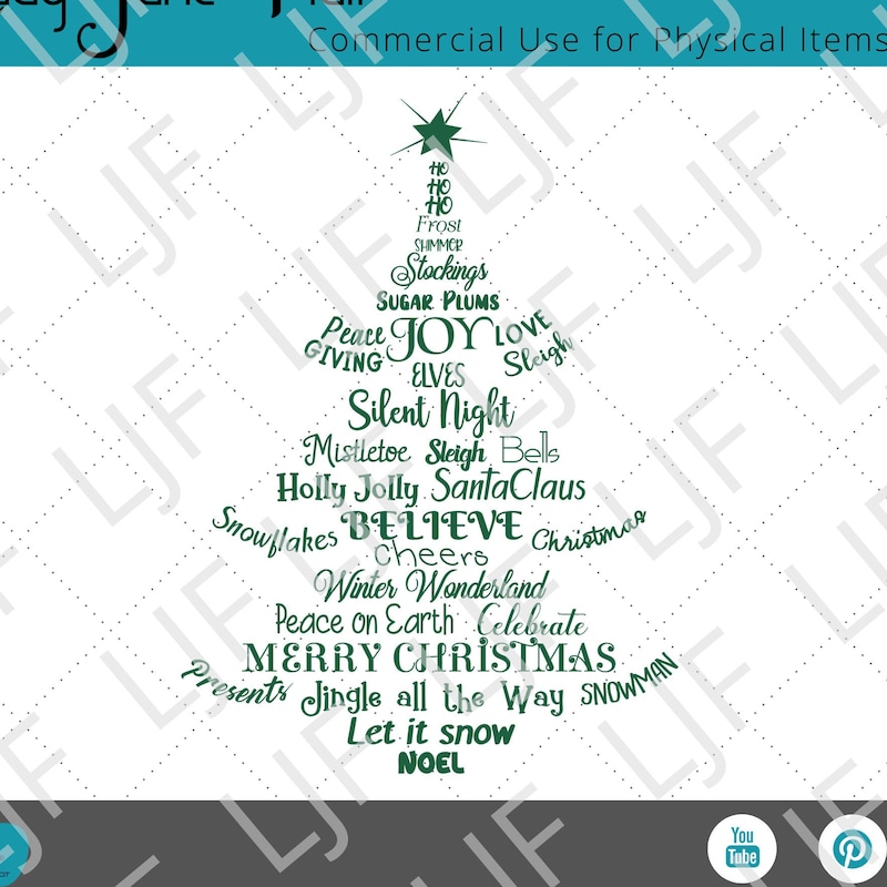 Christmas Word Tree - Etsy