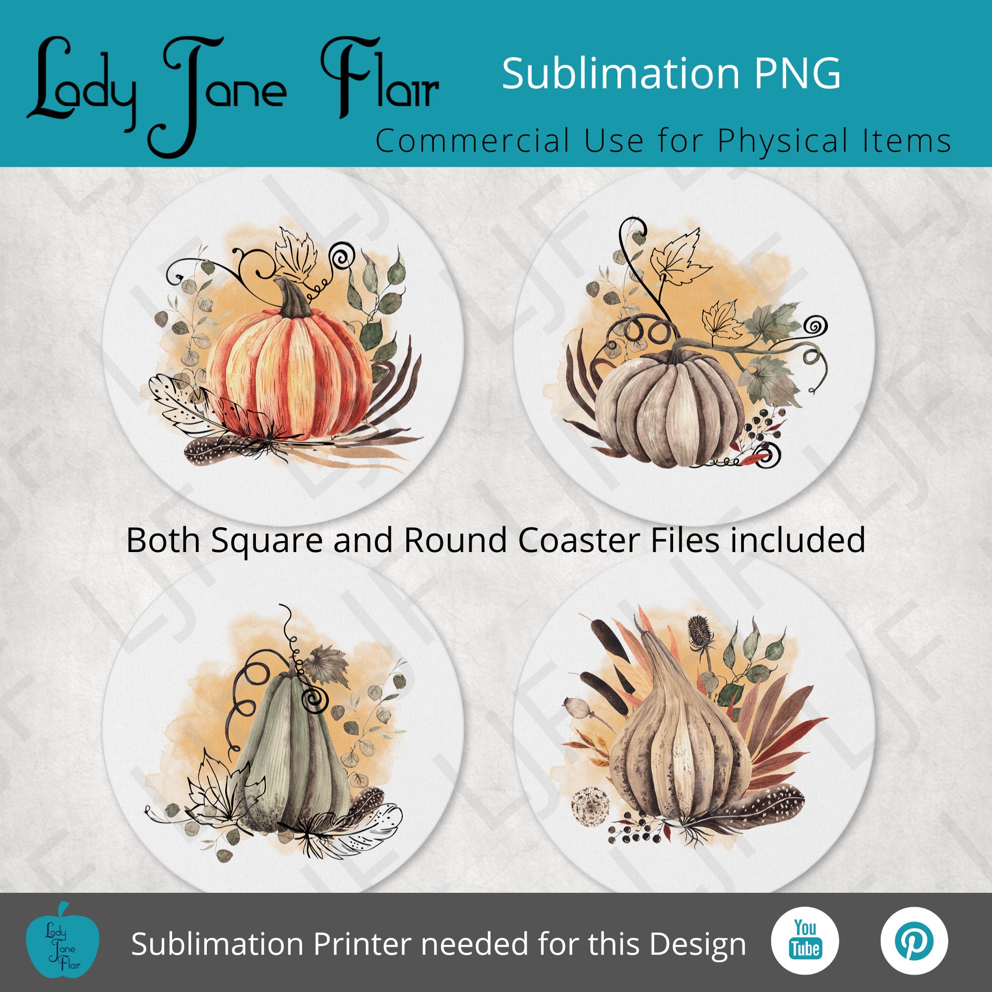 10 Oz Stackable Watercolor Fall Harvest Mug and Coaster - Etsy