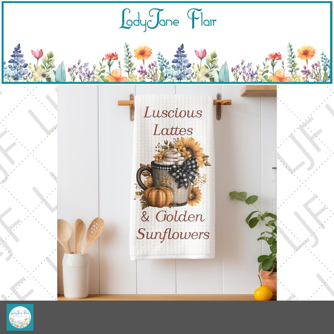 Luscious Lattes & Golden Sunflowers PNG | Autumn Latte Sublimation ...