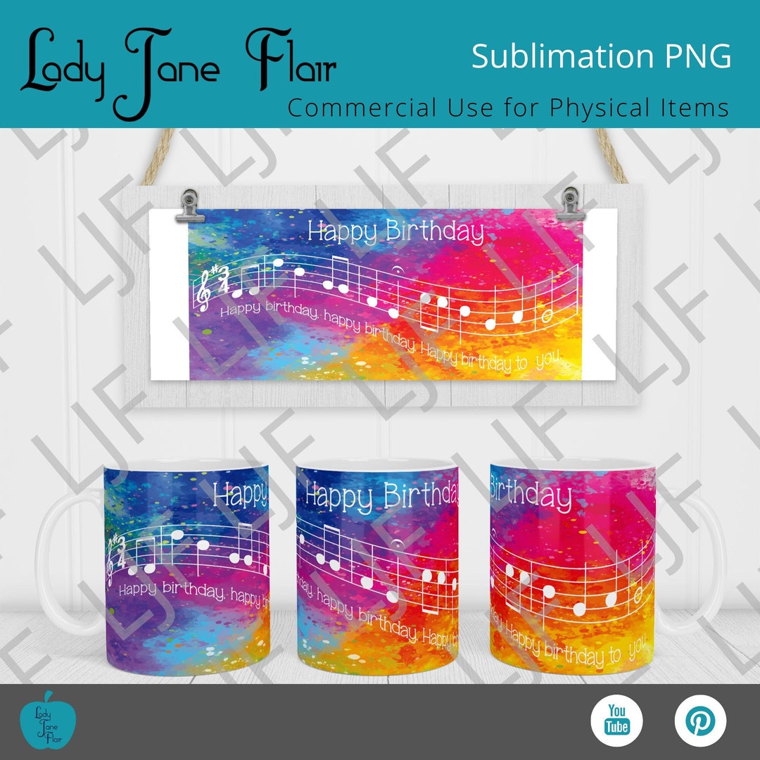 Happy Birthday Mug Designs for Sublimation - Mug Template 12 Oz and 15 ...