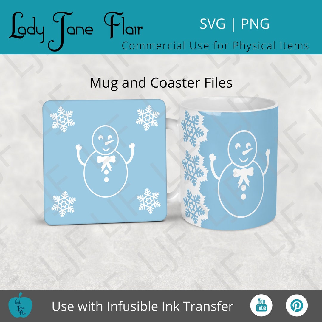 Snowman Bliss Mug and Coaster Design for Infusible Ink Sheet - Snowman ...